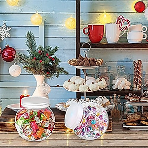 Umigy 4 Sets Plastic Candy Jar with Lid for Candy Buffet with Mini Acrylic Plastic Kitchen Scoop 42 oz Clear Candy Container Plastic Cookie Jar for Kitchen Counter Decorative Plastic Jar with Lid