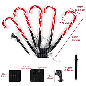 Christmas Candy Cane Lights,Solar Lamp Garden Light， Christmas Decor Lawn Candy Cane Lights， Solar Powered Garden Lights， Home Led for Outdoor Garden Lighting