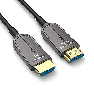 Ablink Certified 8K HDMI Cable 2.1 48Gbps 50FT, Ultra High Speed Fiber Optic HDMI Cable for HDR HDCP2.3 eARC 8K60Hz, 4K 120Hz Compatible with PC HDTV Projector, Xbox Series, in Wall CL3 rated