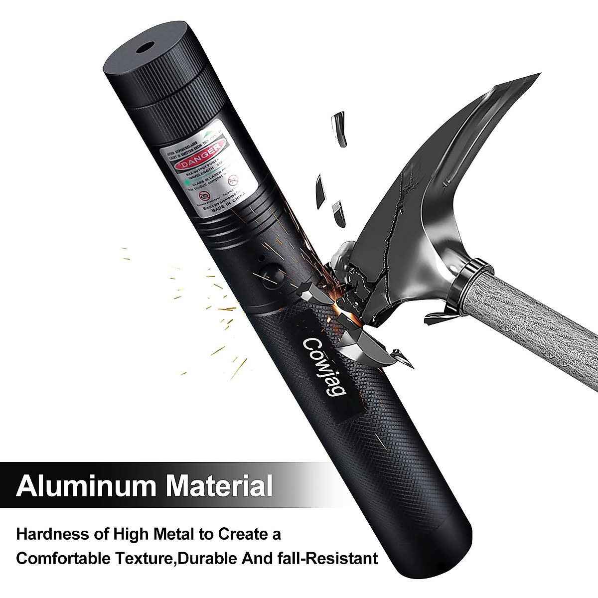 Cowjag Laser Pointer High Power, Long Range 10,000 ft Red Powerful Handheld Flashlight with Adjustable Focus, Red Laser Pointer for Night Astronomy Outdoor and Hiking(Red Light)