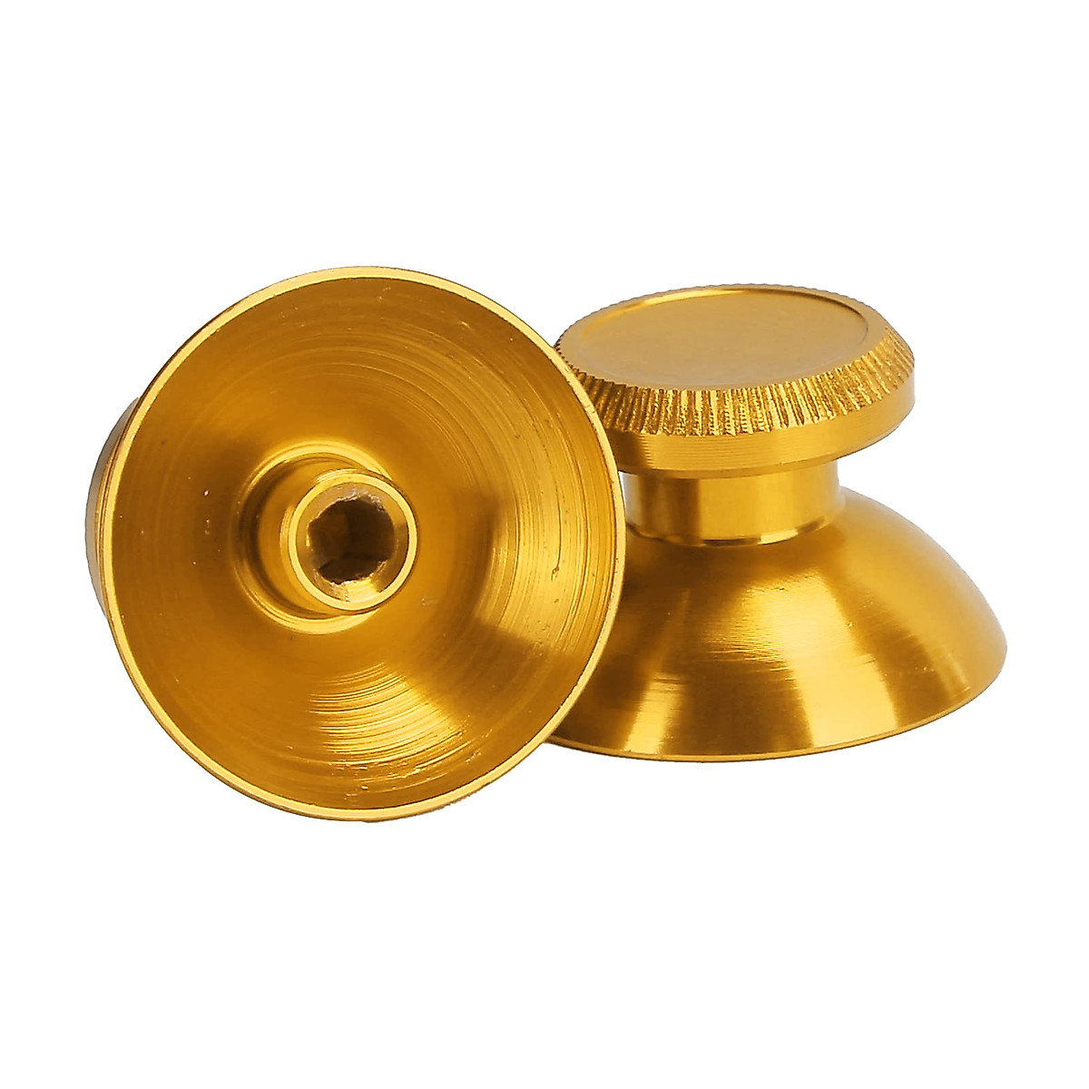 Metal Aluminium Alloy Buttons Set for PS4 Controller, ABXY Bullet Buttons + Thumbsticks Analog Thumb Grip + Chrome D pad for PS4, Joystick Replacement for PS4 Gamepad (Golden)