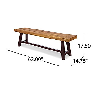 Christopher Knight Home 318117 Carlisle Benches, Sandblasted Brown + Rustic Metal