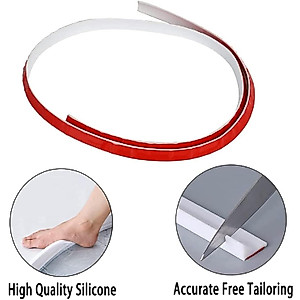 LLHNBBDBBSH Shower Barrier Water Stopper, Shower Water Dam, Shower Threshold Water Barrier Shower Seal Rubber Shower Dam Shower Splash Guard Rubber Bath Seal Strip(80cm)