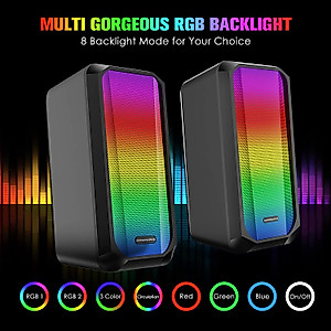 Wireless Gaming Keyboard Mouse and Wired Computer Speaker with Rainbow RGB Backlit Rechargeable Battery Metal Mechanical Ergonomic Waterproof Dustproof Removable Palm Rest for Laptop PC Gamer(Black)