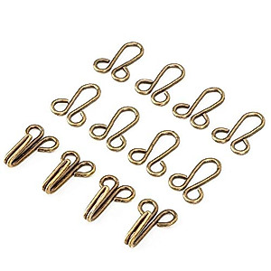 Sheens 10Set 28MM/1.1in Covered Hook & Eye Closures for Bra and Clothing Over Coat Underwear(Bronze)