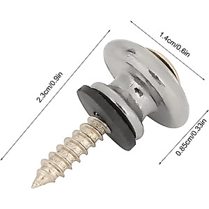 Tbest 10Pcs Mushrooms Head Guitar Strap Buttons Strap Locks Metal End Pin with Screw for Ukulele Electric Bass Silver, Black, Gold(Silver)