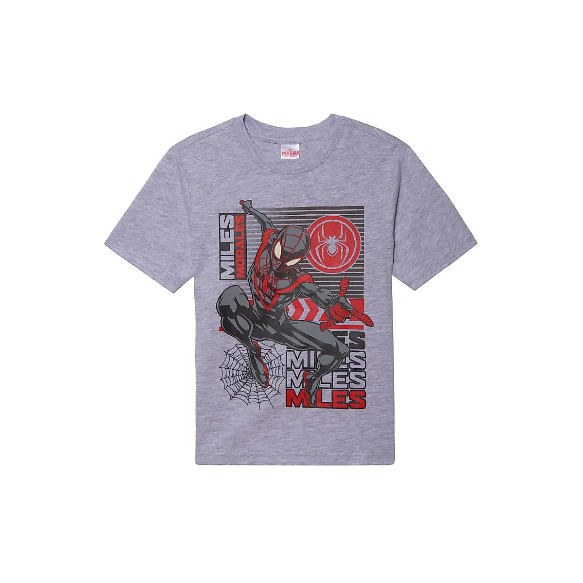 Marvel Spider-Man Boys 3-Piece Fleece Pants Sets, Spiderman Zip-Up Hoodies, T-Shirts, and Pants Sets for Boys (Miles Morales Red, 4)