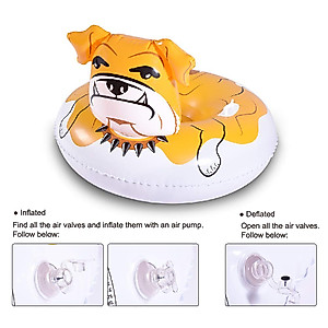 WateBom Snow Tube, Bulldog Design, 48 Inches Inflatable Snow Sled for Kids or Adults, Heavy Duty Snow Toys with Two Handles and Comfortable Backrest