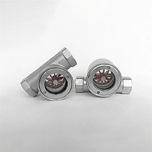 3/8" 1/2" 3/4" 1" -2" BSP Female Window Sight Glass Flow Indicator with Impeller Carbon Steel / SS201Water Oil(Carbon Steel,1-1/4")