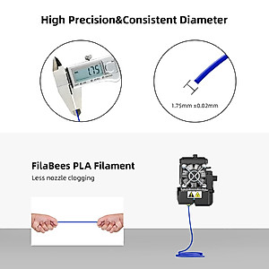 FilaBees PLA 3D Printer Filament, PLA Filament 1.75mm Dimensional Accuracy +/- 0.02 mm, 1kg Spool (2.2lbs),1.75 mm, Fit Most FDM Printer,Silk Gold