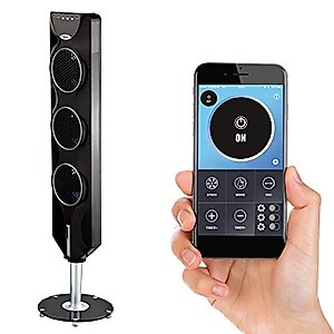Ozeri 3X Tower Fan (44") with Bluetooth and Passive Noise Reduction Technology, Black