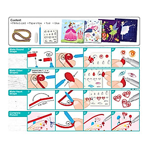 C.S. Kids DIY Paper Quilling Arts & Crafts Gifts – Fairy Tales| 3D Paper Quilling Design Kits for Kids, Make Your Own Paper Art (Paper Strips & Tools Included)