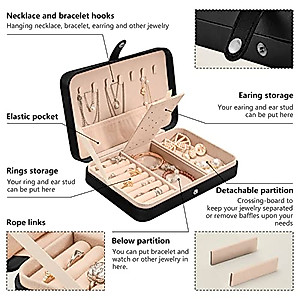 Oyihfvs Mandala Patchwork Islam, Arabic, Indian, Ottoman Motifs Leather Jewelry Bag, Jewelry Storage, Portable Jewelry Organizer Boxes for Women Lady Necklace, Earrings, Rings, Bracelet