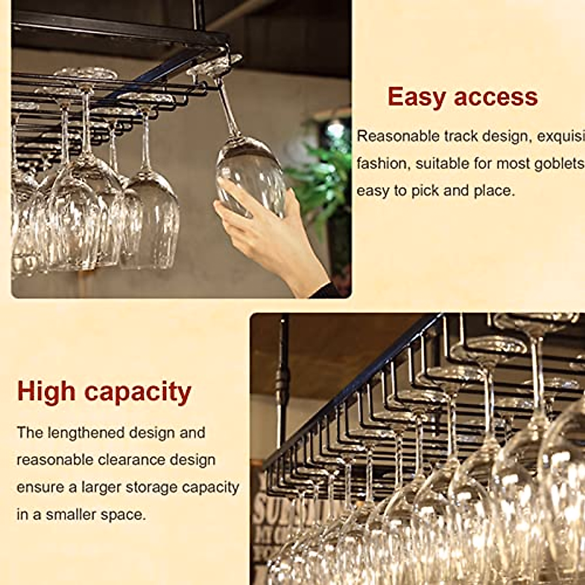 Wine Racks, Hanging Creative Wine Holder, Upside-Down European-Style Iron Racks, Household Wine Cabinet, Height-Adjustable Wine Storage Shelf (Color : A, Size : 90 * 35CM)