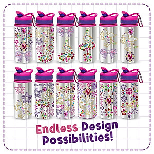 PURPLE LADYBUG Decorate Your Own Water Bottle Kits for Girls - 5 6 7 8 Year Old Girl Gifts, Girl Birthday Gift, Arts and Crafts for Kids Ages 6-8 Girls Water Bottles for School, Crafts for Girls 8-12