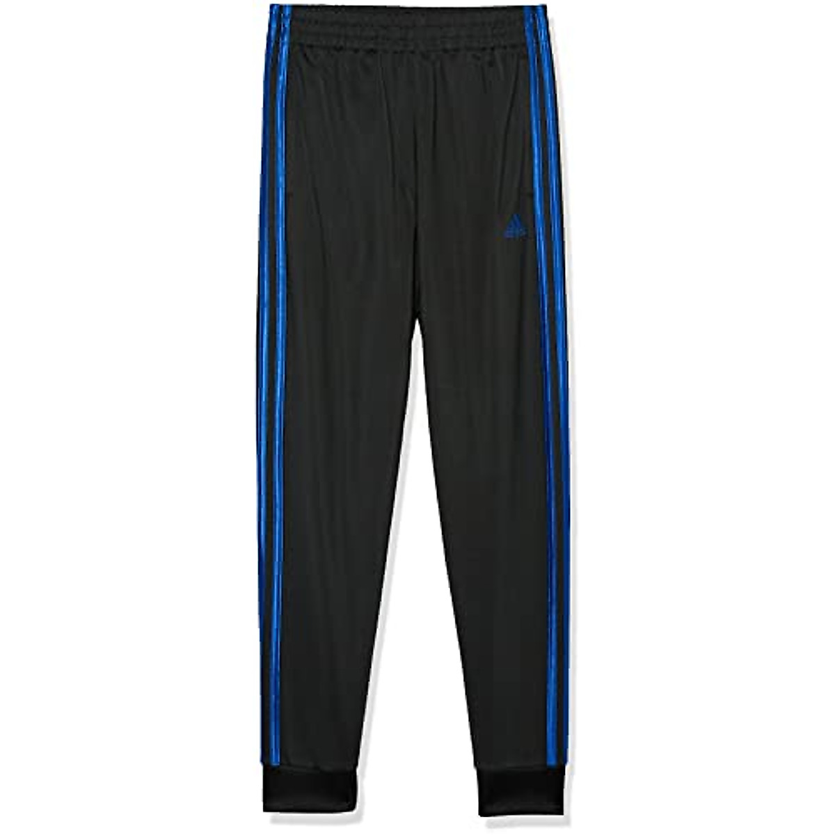 adidas Boys' Iconic Tricot Jogger Pants, Black with Collegiate Royal, Large (14/16)