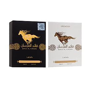 Lattafa Perfumes Qaed Al Fursan And Qaed Al Fursan Unlimited EDP-100ml(3.4 oz)
