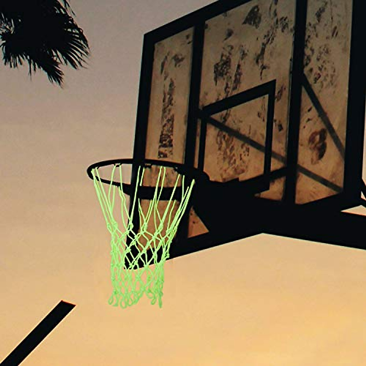 Glow in The Dark Basketball Net - Heavy Duty Outdoor Replacement Net for Basketball Hoops, Nylon Light-Up Hoop Net for Indoor and Outdoor Play, Durable Basketball Goal Net for Kids and Adults (1PCS)