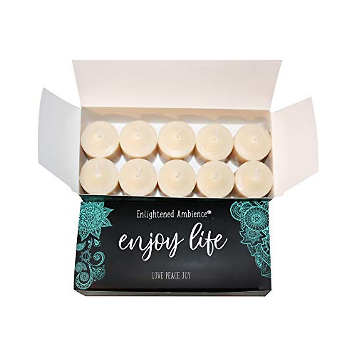 Enlightened Ambience Lavender Herb Scented Ivory Votive Candles 10 Pack