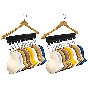 QHWLKJ Hat Rack for Baseball Caps,Hat Hanger Holder Rack for Hanger & Room Closet Display, 2Pack 20 Hat Storage Clips+10 hat Racks for Hang Ball Caps Beanie & Accessories, for Men, Boy Women Gift