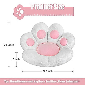 MOONBEEKI Cat Paw Cushion Chair Comfy Kawaii Chair Plush Seat Cushions Shape Lazy Pillow for Gamer Chair 28"x 24" Cozy Floor Cute Seat Kawaii for Girl Worker Gift, Dining Room Bedroom Decorate White