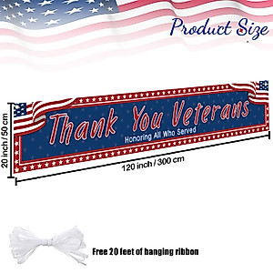 Thank You Veterans Banner, Veterans Day Decorations Outdoor, Veterans Day Banner, Veterans Day Yard Sign, Patriotic Veterans Day Outdoor Banner