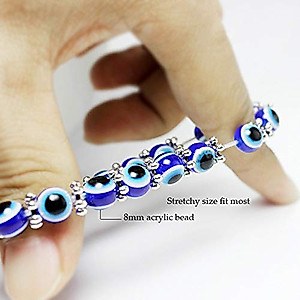 ZZ ZINFANDEL Evil Eye Bracelet Blue Turkish Lucky Fatima Evil Eye Bracelet for Women Men for Protection and Blessing(A-3PCS)