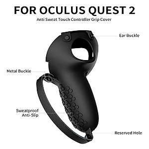 Butifacion Controller Grip Cover Accessories Compatible with Oculus Quest 2, Silicone Grips Protector with Knuckle Straps