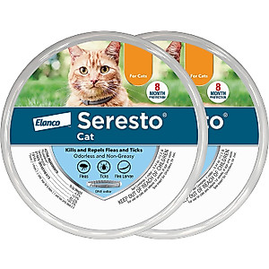 Bayer Seresto Flea and Tick Collar for Cat, all weights, 2 Pack With HS Pets Collapsible Pet Bowl