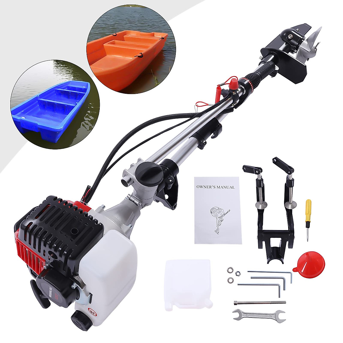 CNCEST Boat Engine 2.3HP 2 Stroke Boat Motor Heavy Duty Outboard Motor Inflatable Fishing Boat Engine Replacement Kits