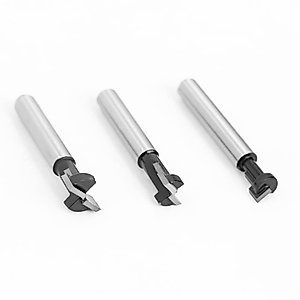 Keyhole Router Bits Set, T-Slot Bolts Keyhole bit, T Track Router bit, for Wood T-Track Slotting Wood Router Tool, (1/4 in Shank, 5/16 3/8 1/2 Inch Blade Diameter, 3Pcs)