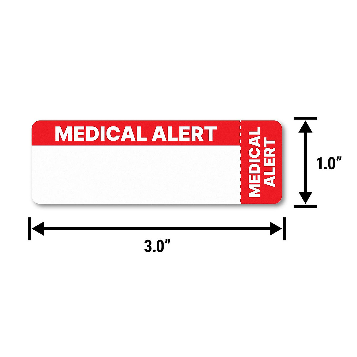 300 Labels, Red, Medical Alert Stickers for Folder File Charts - MAP6270 Blank Labels (3 x 1 Inch) Emergency Rooms/Veterinarians/Medical Recorders