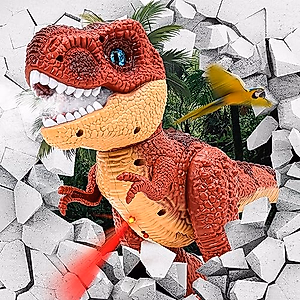 APOBATK T-rex Dinosaur Toys for Kids - Remote Control Dinosaur Toys W/Mist, Rechargeable Jurassic Tyrannosaurus Robot Toys，RC Dino with Lights & Sounds，Dinosaur Toy Gifts for Boys Toddler