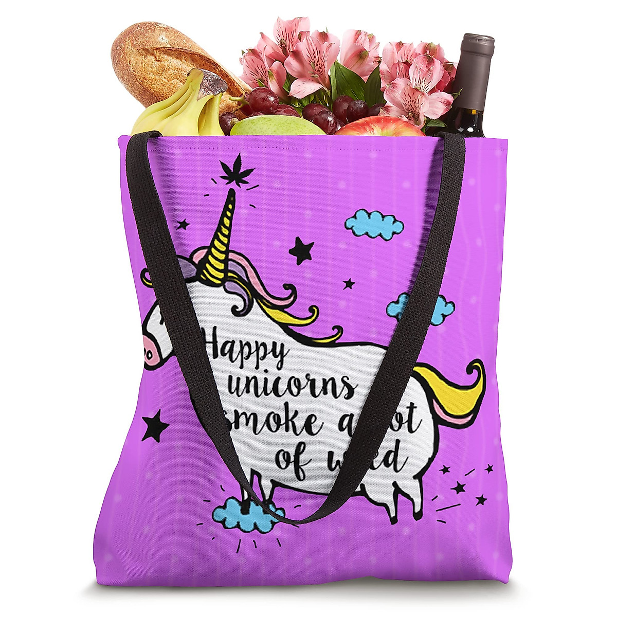 Weed Unicorn Cute Cannabis Fun Marijuana Women Pot Smokers Tote Bag