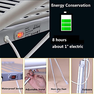 VEraiz 120W Electric Wet Laundry Drying Rack, Folding Electric Dryer, Indoor Stand Heated Clothes Rail for Socks Pants Shirts Underwear