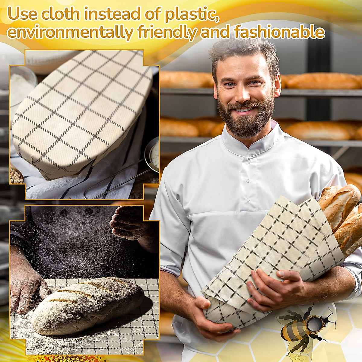 Mindsoft 17 x 23 Inch Reusable Beeswax Food Wrap for Bread Sandwich Wrapper Beeswax Paper Organic Bowl Dishes Covers Sustainable Food Cheese Fruit Snacks Storage Containers Keeper