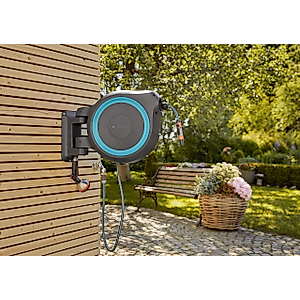 Gardena 18620 82 Foot Wall Mounted Retractable Hose Reel, ft, Standard