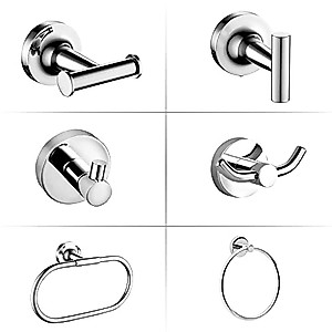 JASSFERRY Single Dual Towel Hooks Wall Mounted Bathroom Closets Coat Clothes Heavy Duty Robe Hook Holder Bathroom, Polished Chrome (Single Hook A)