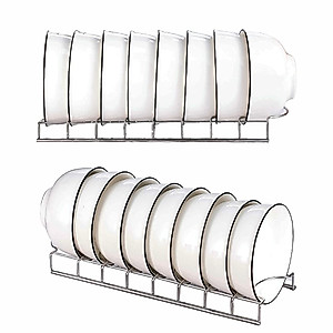 MINGFANITY Small Bowl Drainer,Stainless Steel Bowl Drying Rack for Kitchen Counter Organizer Storage, Storage Shelf, Chrome