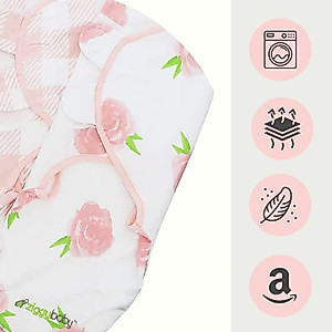 Baby Girl Swaddle Blanket Adjustable Wrap Set Size Small/Medium, 0-3 Months - 3 Pack - Pink Peony, Pink Heart, Pink Buffalo Plaid - Newborn Swaddle, Baby Swaddles by Ziggy Baby