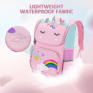BUTI4WLD Unicorn Backpacks for Girls - 16inch Cute Lightweight Preschool Backpacks for Girls Pink Bookbags Elementary Kindergarten Children's School Bookbags