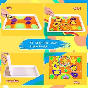Water Marbling Paint Drawing Kit for Kids 8-12, Arts & Crafts for Girls & Boys Ages 4-8, Ideal Easter Birthday Gifts Christmas Toys for Girls & Boys Ages 4 5 6 7 8 9 10 11 12 Year Old (12 Colors)