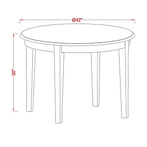 East West Furniture BOLY3-CAP-LC 3 Piece Dining Room Table Set Contains a Round Kitchen Table and 2 Faux Leather Upholstered Dining Chairs, 42x42 Inch, Cappuccino