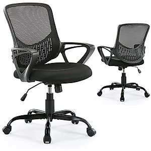 Office Chair, Ergonomic Home Desk Chair Mid Back Mesh Chair Rolling Swivel Computer Chair with Lumbar Support