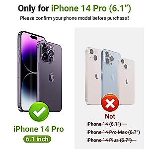 Elteker Phone Case Compatible with iPhone 14 Pro Case with Card Holder,RFID Blocking Wallet Case for Women with Ring-Holder Case for iPhone 14 Pro - Purple