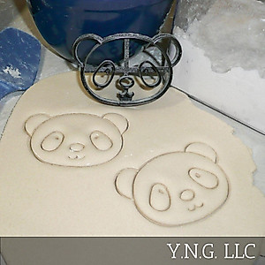 PANDA BEAR FACE BAMBOO EATING ANIMAL DETAILED COOKIE CUTTER MADE IN USA PR288