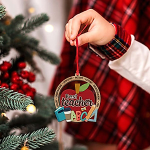 MUCHNEE Teacher Christmas Ornaments 2024, Gift For Teachers, End Of Year Teacher Gifts From Students University, Teacher Ornament, Thank You Appreciation Teacher Gift, Best Teacher Gifts For Women Men