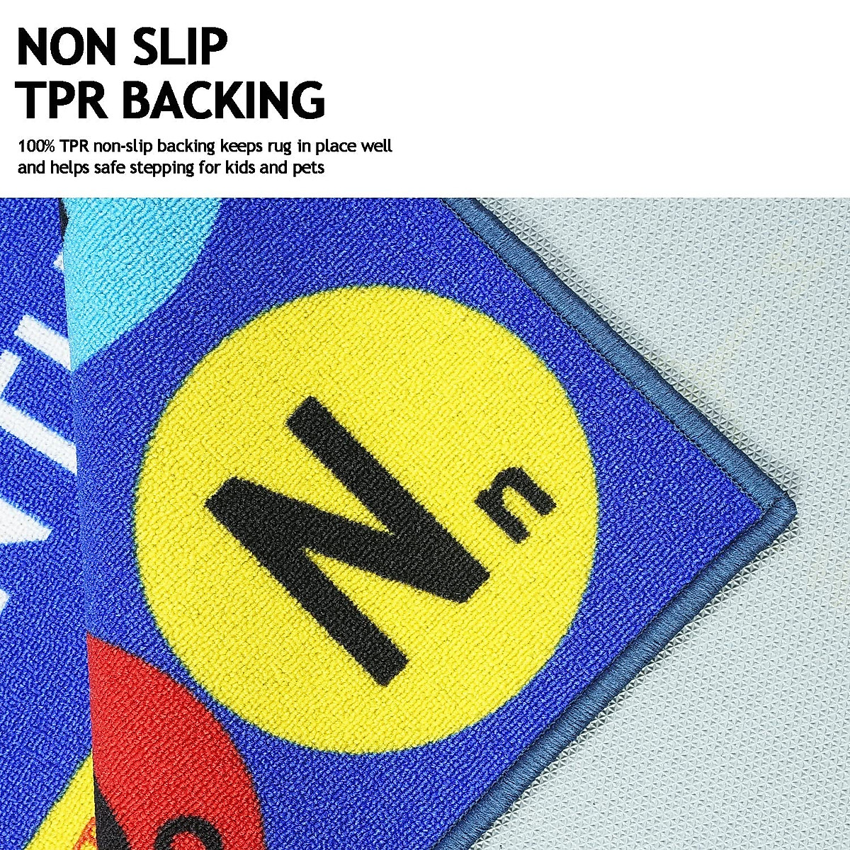 Capslpad Kids Rug USA Map Kids Play Rug 6'6"x 5' Large Size ABC Alphabet Educational Learning Classroom Area Rug Non Skid City Road Car Rug Play Mat for Children Bedroom Playroom Nursery Room