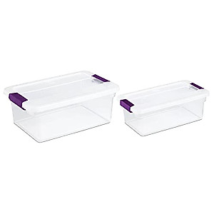 Sterilite 15 Quart Clear Plastic Storage Container Tote, 12 Pack, and 6 Quart Clear Plastic Storage Container Tote, 12 Pack for Household Organization