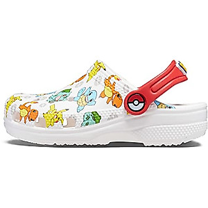 Crocs Classic Pikachu Clogs, Pokemon Shoes for Kids, White/Multi, 8 US Unisex Toddler